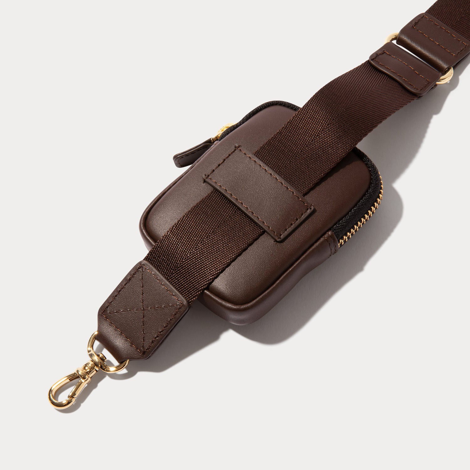 Bodie Crossbody Strap Only with Mini Zip Pouch - Espresso/Gold – Bandolier