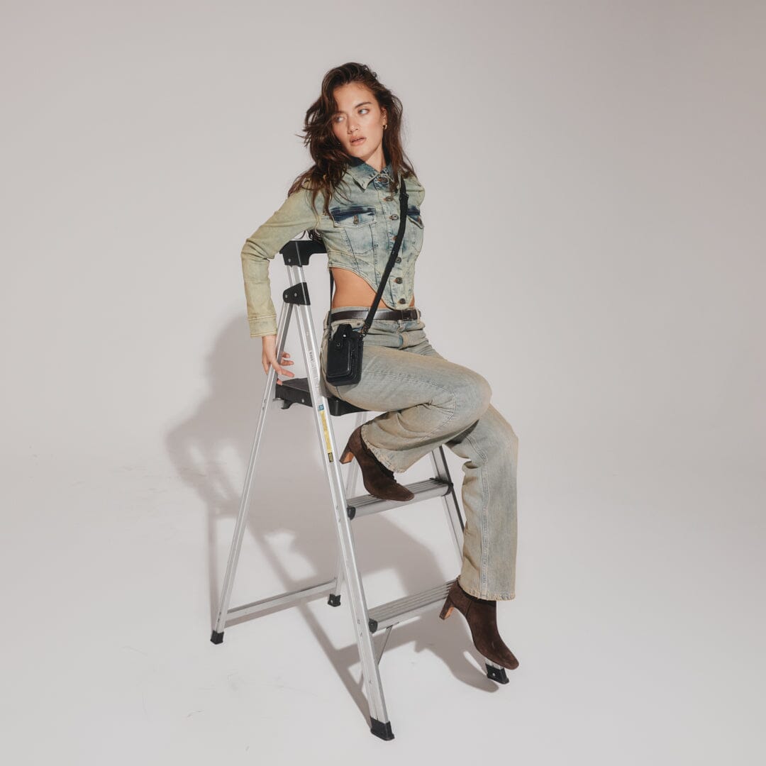 Hailey Phone Pouch and Holster - Black/Pewter – Bandolier