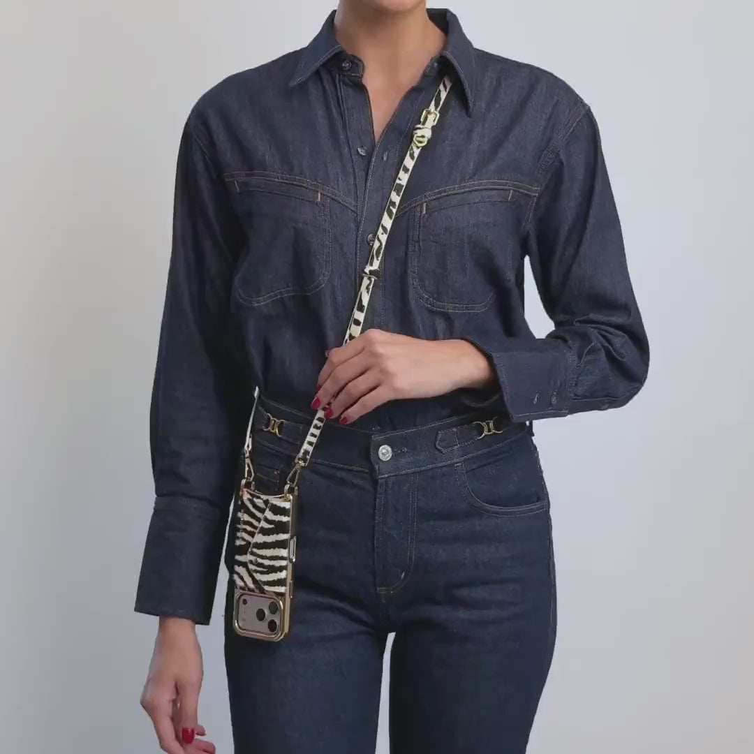 Donna Crossbody Phone Case - Zebra/Gold – Bandolier