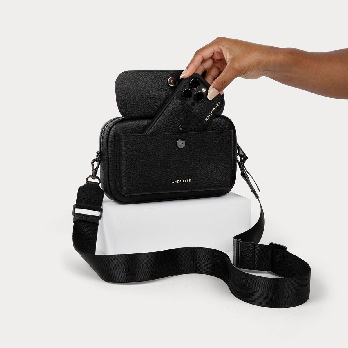 Miller Bag (with Bowie Strap) Black/Pewter – Bandolier