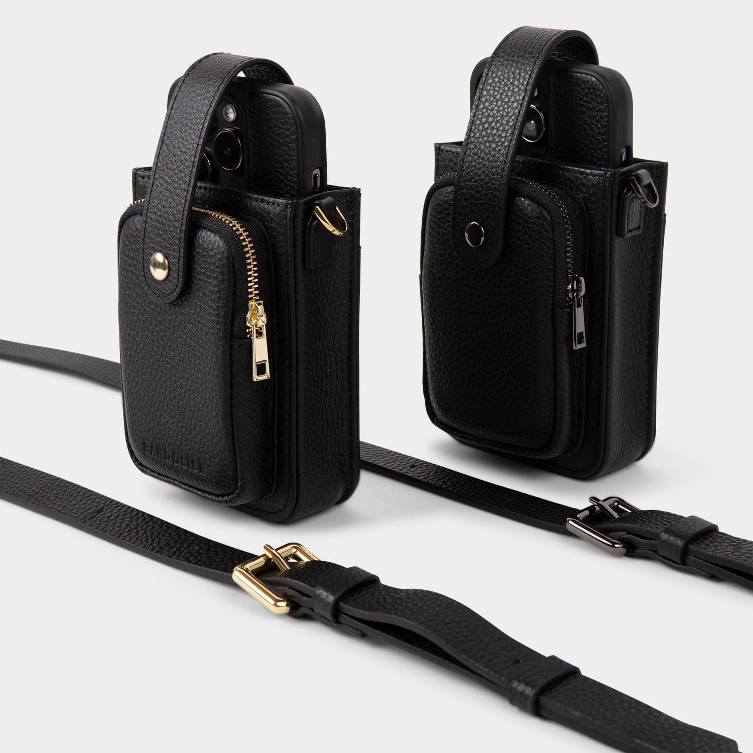 Hailey Phone Pouch and Holster - Black/Pewter – Bandolier