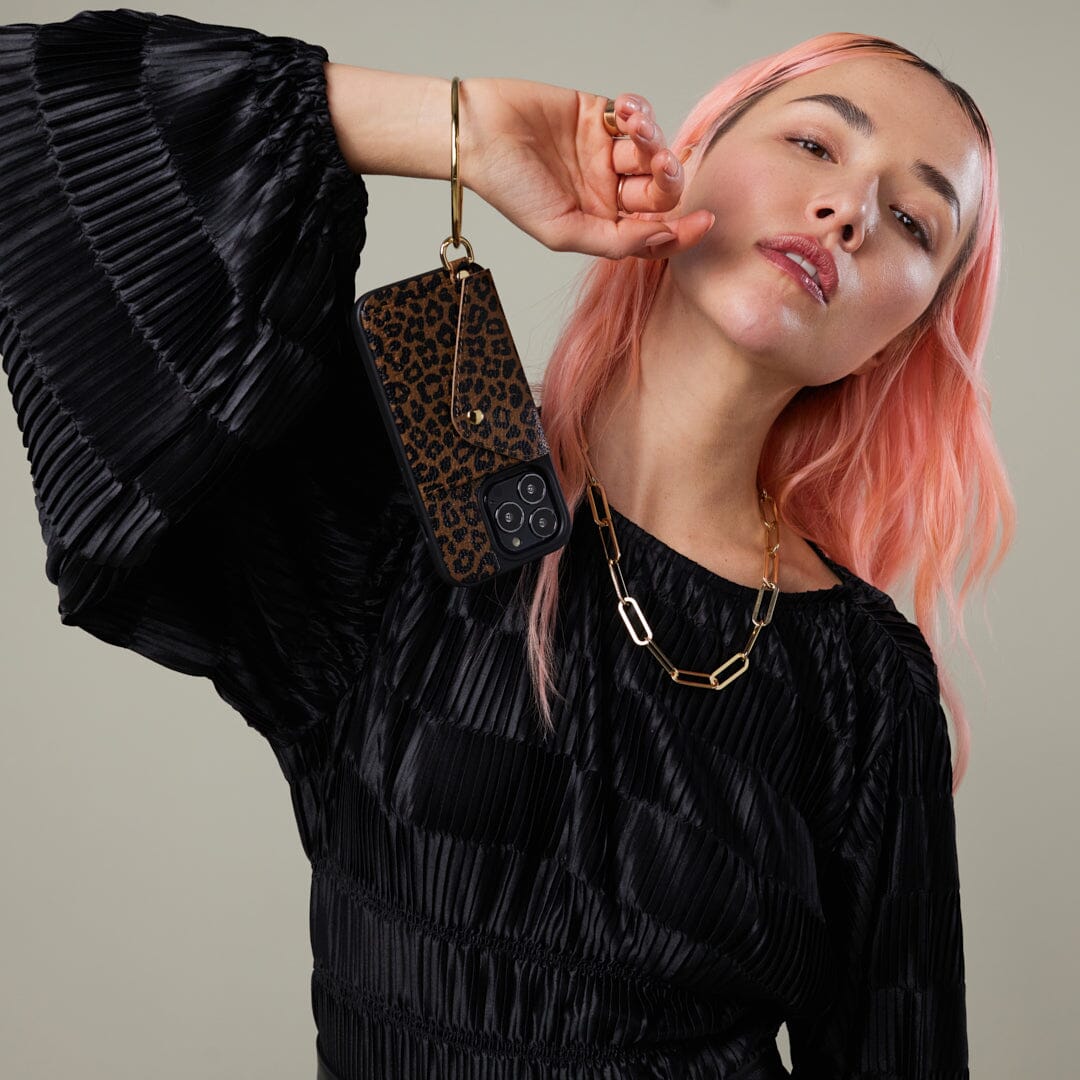 Gigi O-ring Wristlet - Dark Leopard/Gold – Bandolier