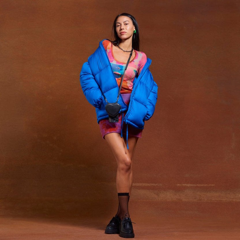 Willa Heart Crossbody Bandolier - Black/Gold