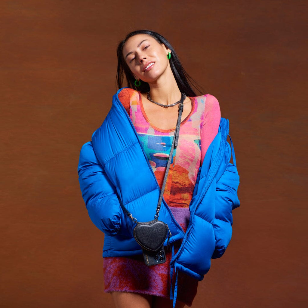 Willa Heart Crossbody Bandolier - Black/Gold