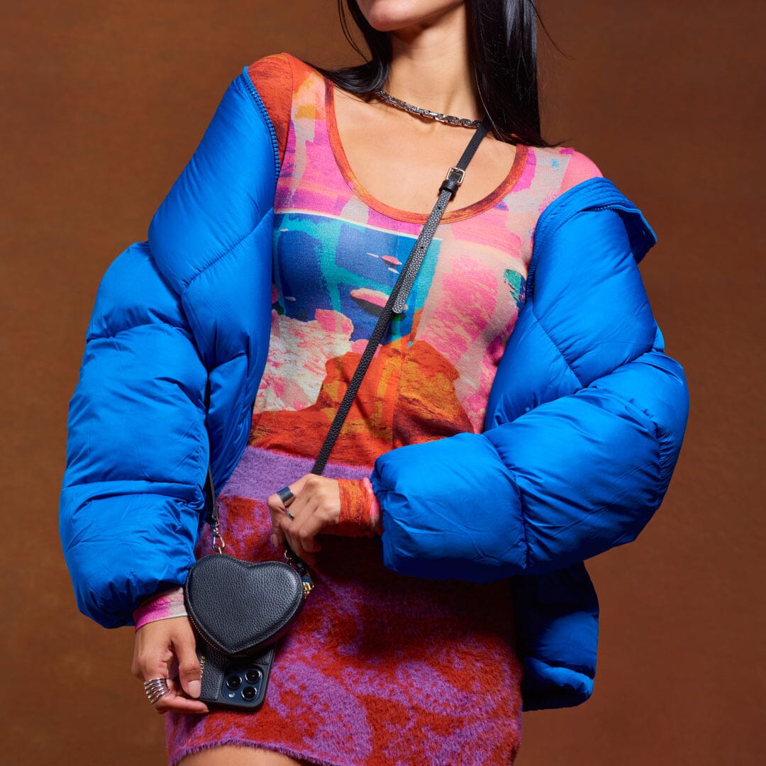 Willa Heart Crossbody Bandolier - Black/Gold