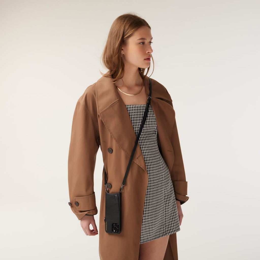 EMMA PEB LEATH STRAP Black/Pewter – Bandolier