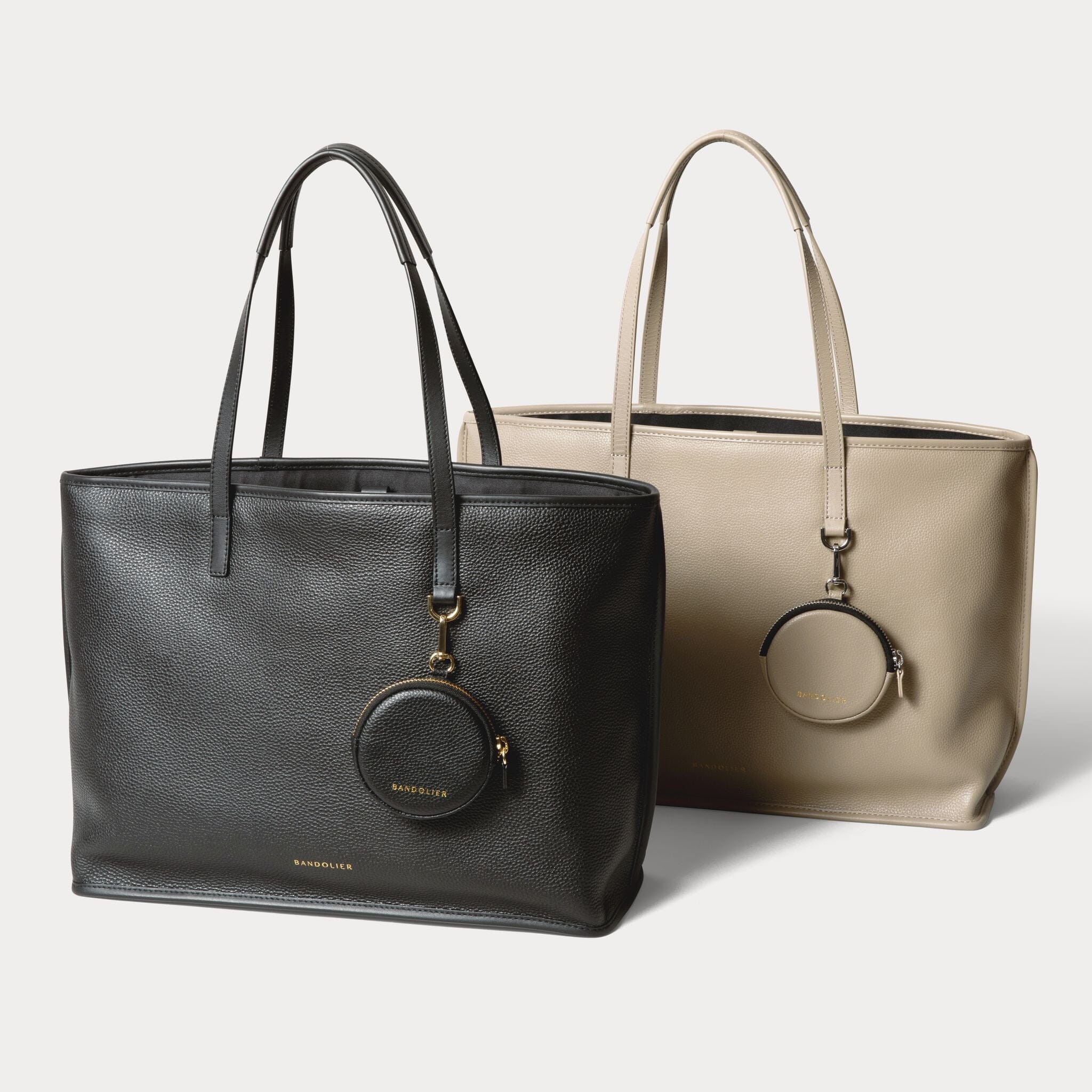 Mini Round Pouch Greige/ Silver – Bandolier